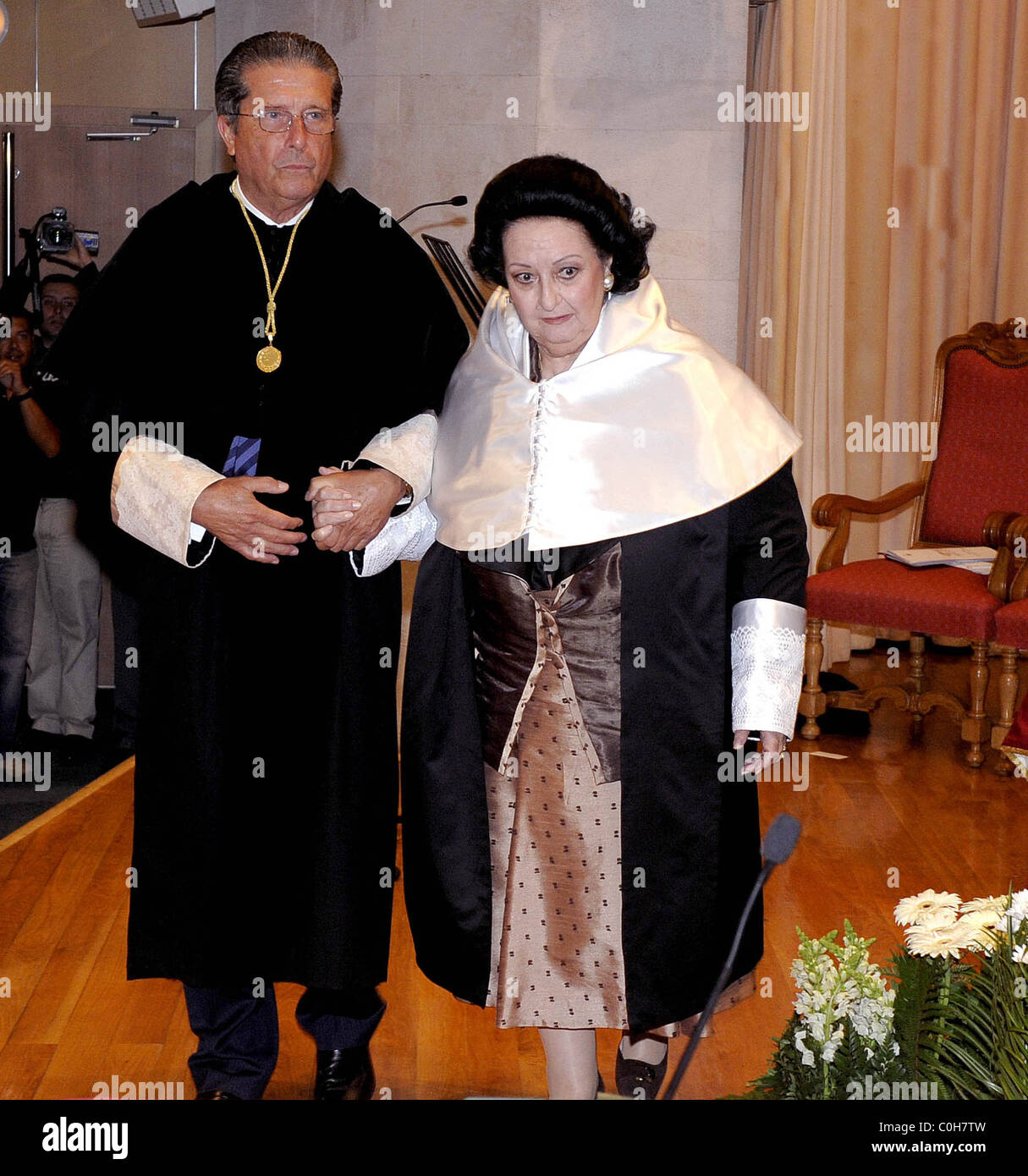 Opera singer Montserrat Caballe is presented with an honourary ...