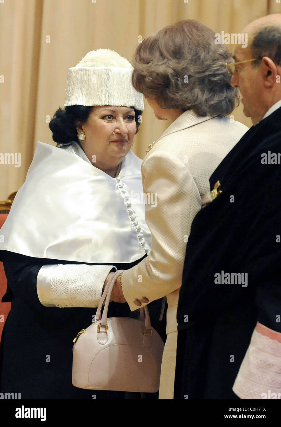 Opera singer Montserrat Caballe is presented with an honourary ...