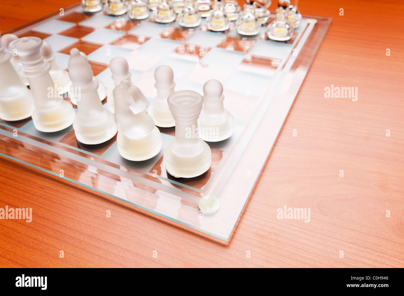 Set of chess figures on the playing board Stock Photo - Alamy