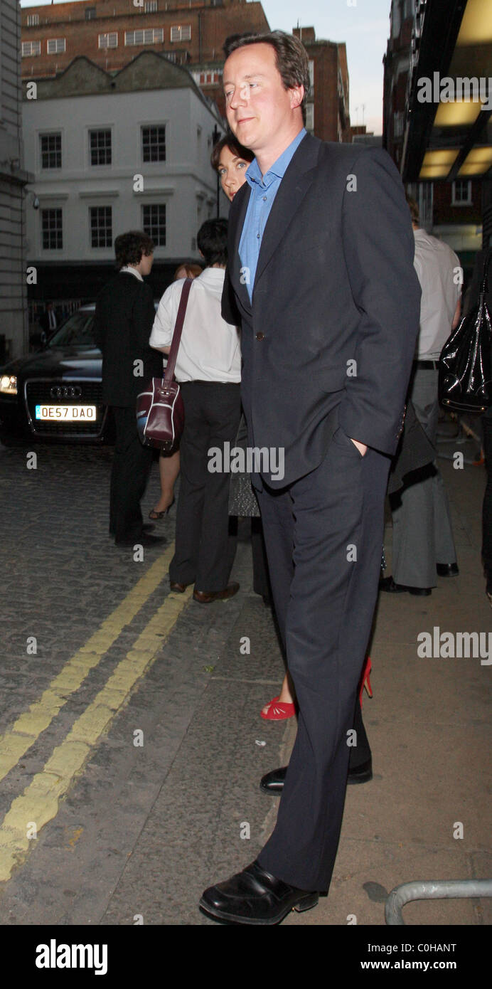 David Cameron leaving the Curzon Cinema London, England - 19.06.08 ...