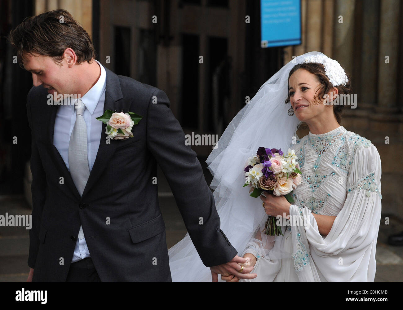 Jack MacDonald becomes entangled in Leah Wood's wedding dress The ...