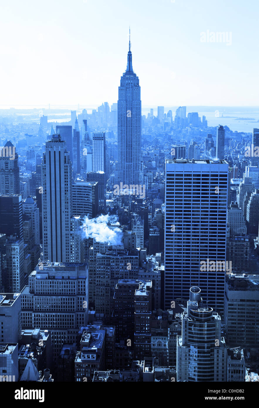 New York City skyline with blue hue Stock Photo - Alamy