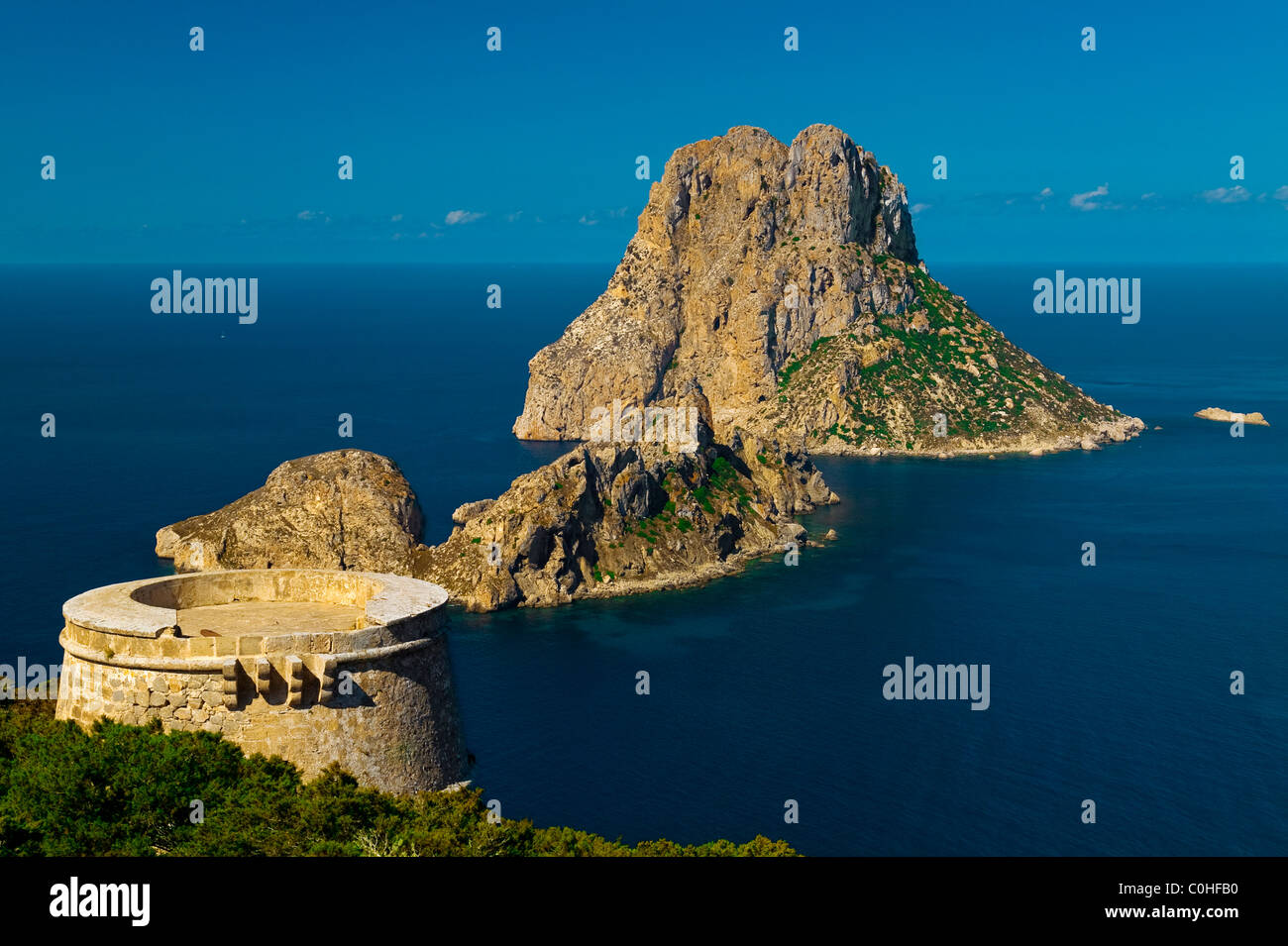 Tower Of Es Savinar, Es Vedra, Ibiza, Balearic Islands, Spain Stock ...