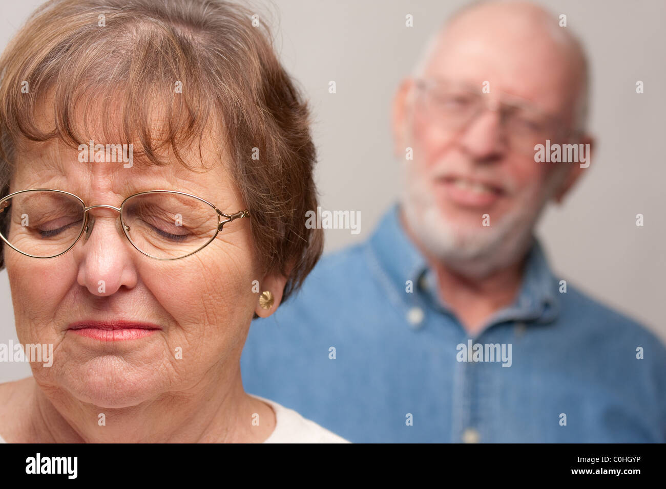 Angry Senior Couple in a Terrible Argument Stock Photo - Alamy