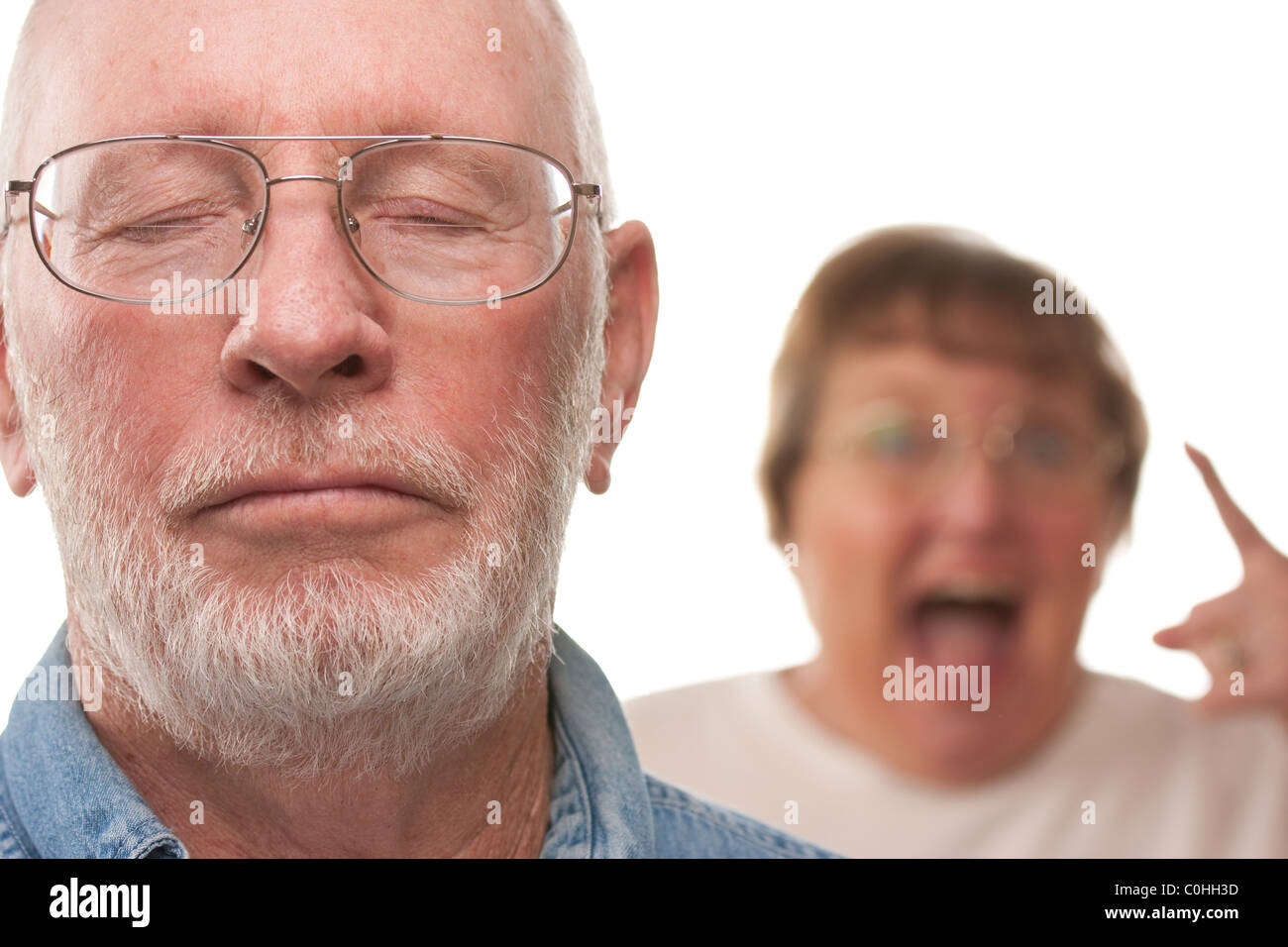 Angry Senior Couple in a Terrible Argument Stock Photo - Alamy