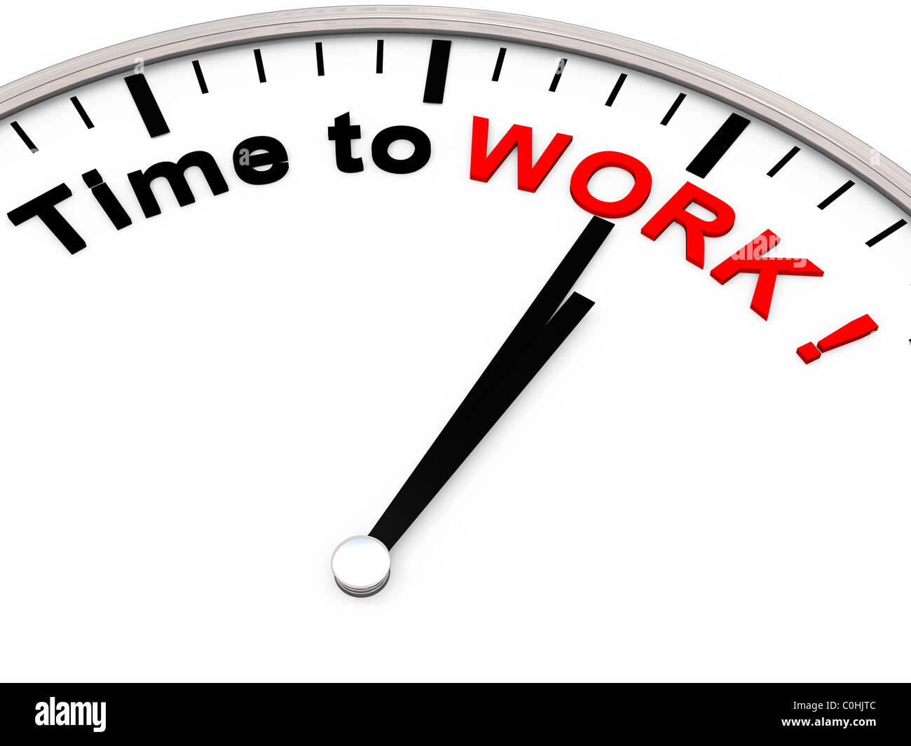 Its time to work says the clock Stock Photo - Alamy
