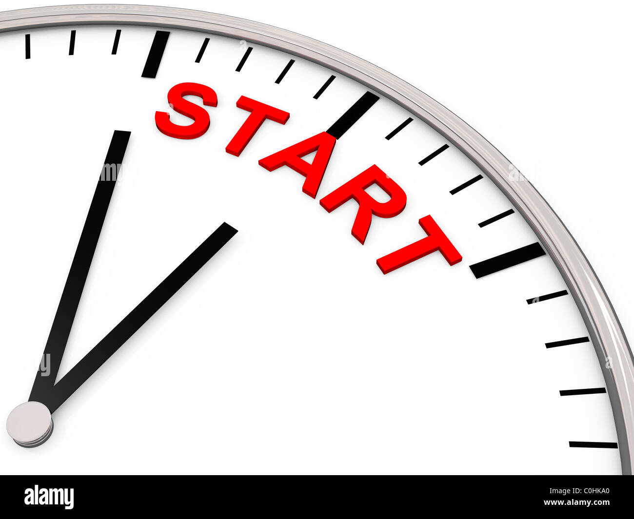 The word START on a Clock Stock Photo - Alamy