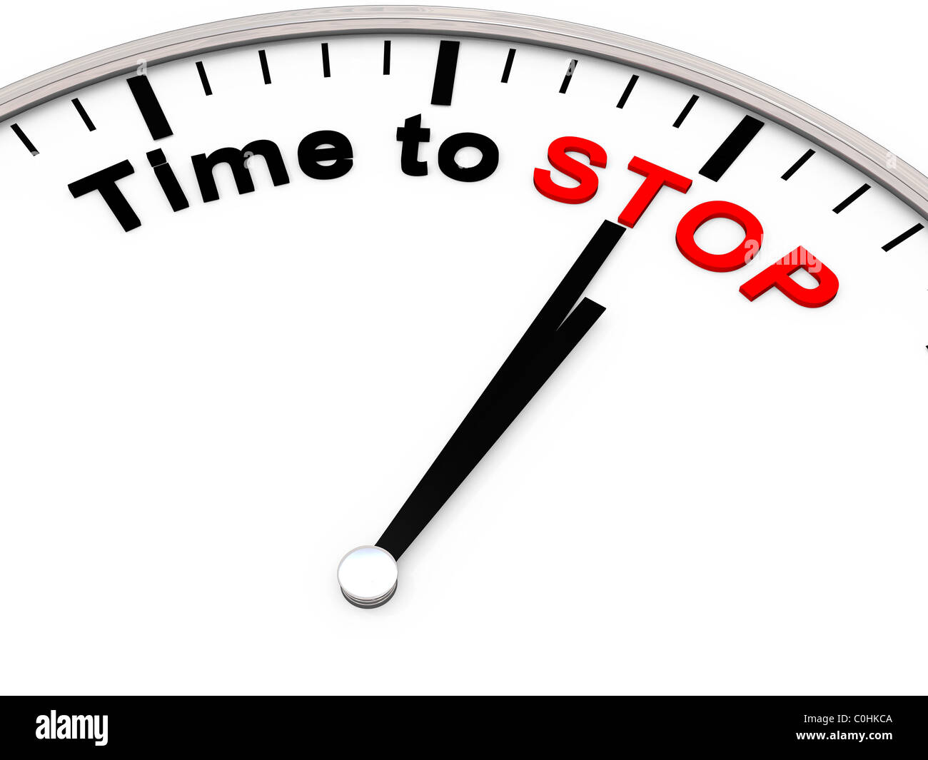 The Words TIME TO STOP on a Clock Stock Photo - Alamy