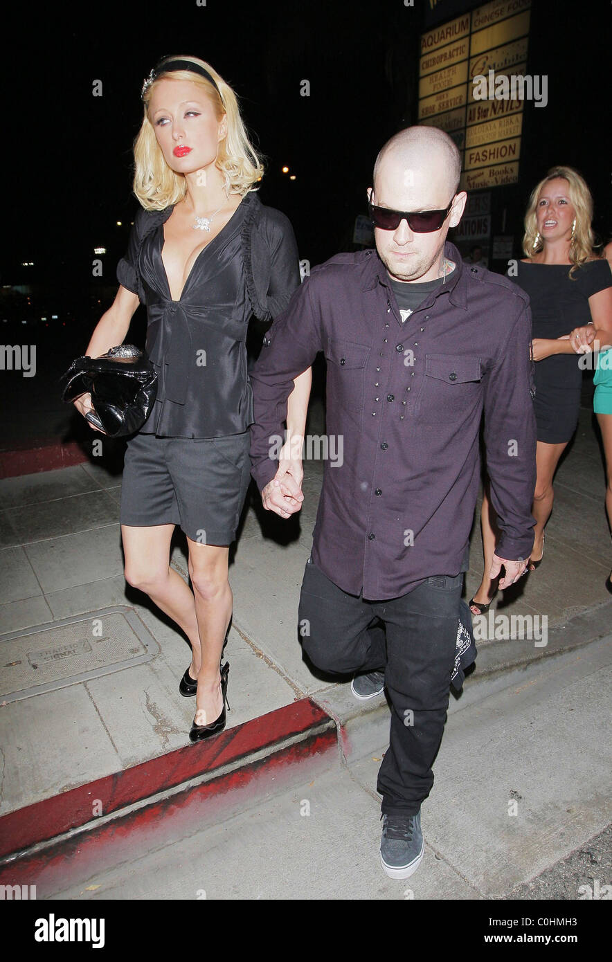 Paris Hilton and Benji Madden outside Crown nightclub Los Angeles ...