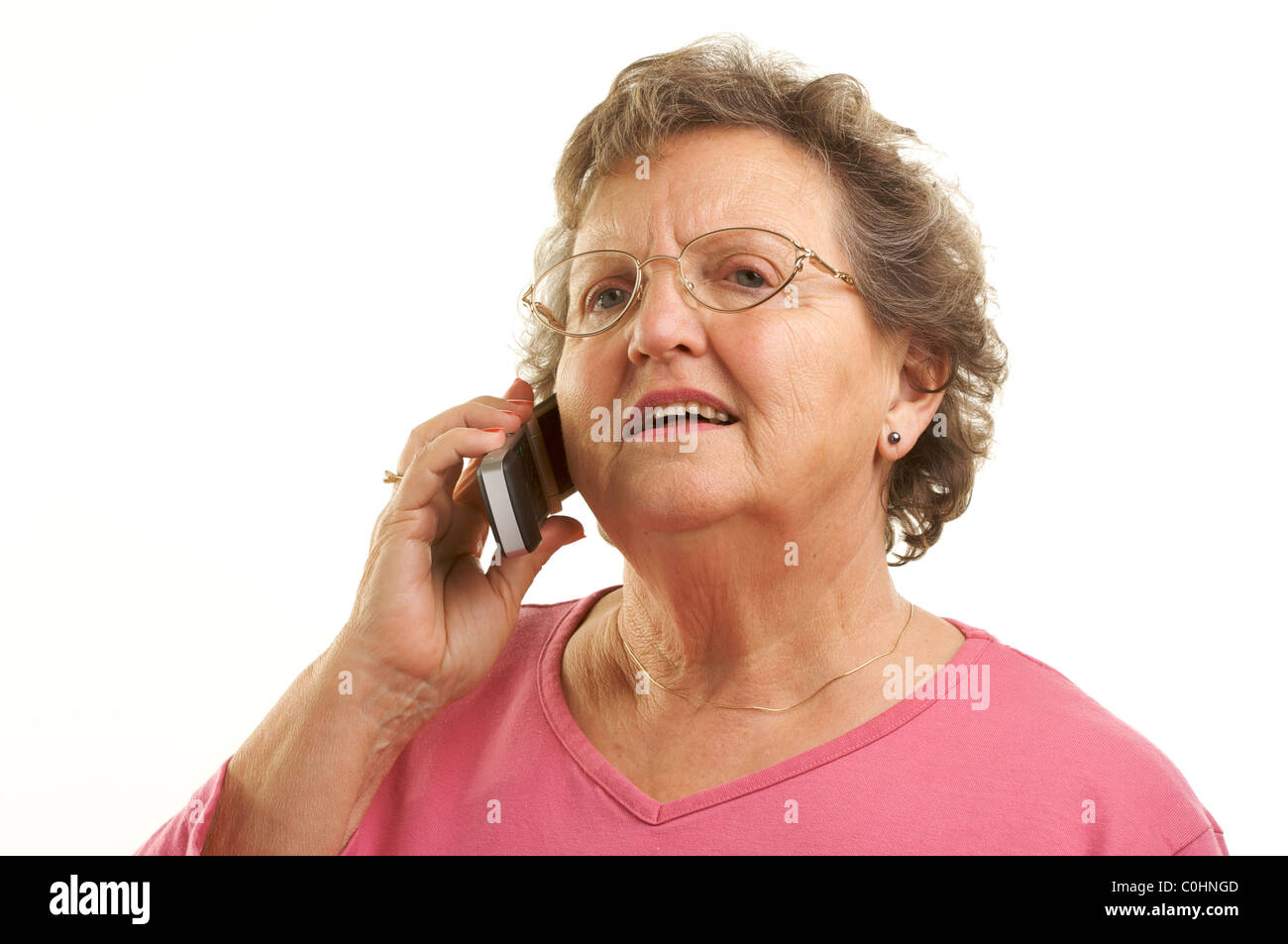 Mature woman on phone Cut Out Stock Images & Pictures - Alamy
