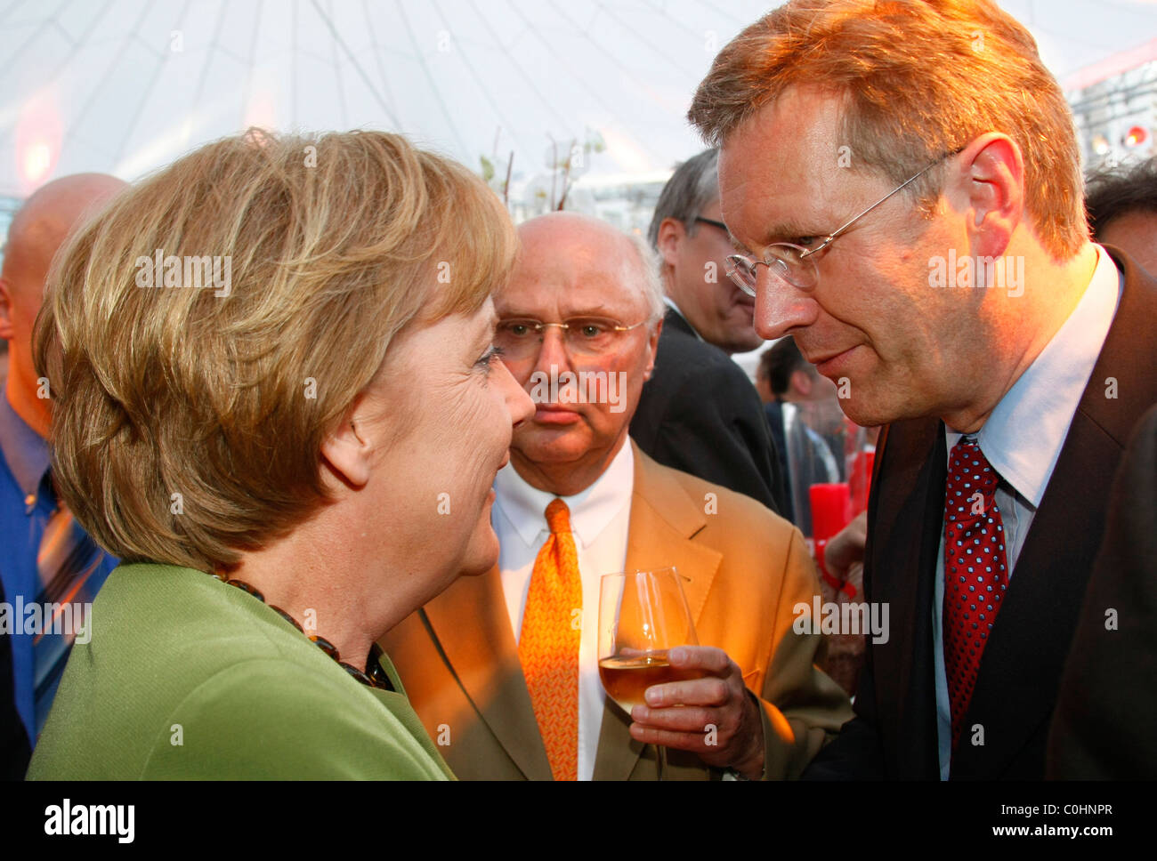 Angela Merkel, Christian Wulff Annual BILD Sommerfest at Axel Springer ...