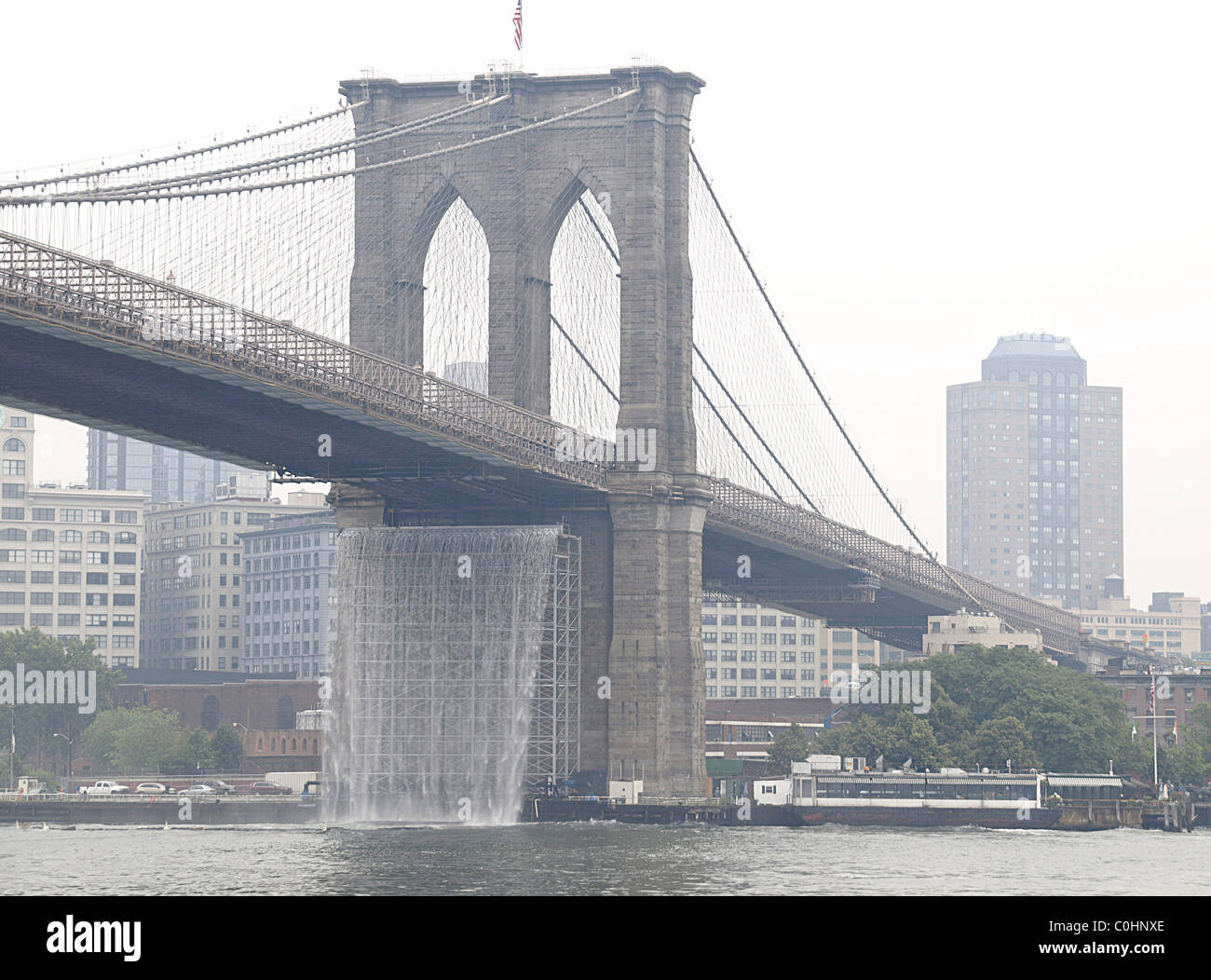 Brooklyn Bridge Waterfall Launch of 'The New York City Waterfalls' by ...
