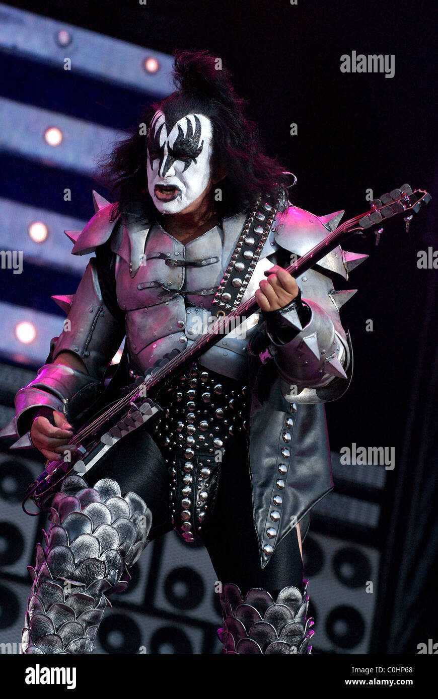 Gene Simmons of Kiss Performing Live Download Festival 2008 - Day One ...