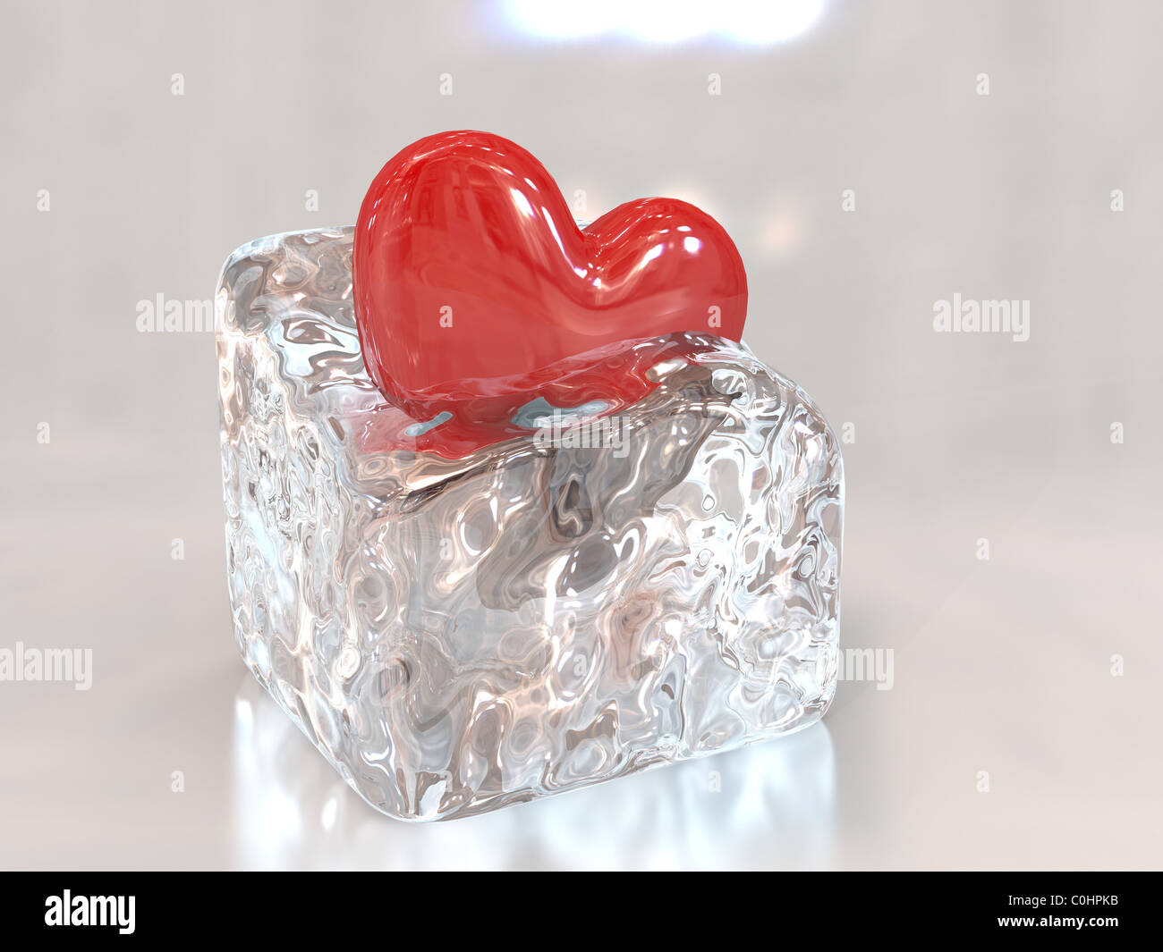 red Heart in an ice cube Stock Photo - Alamy