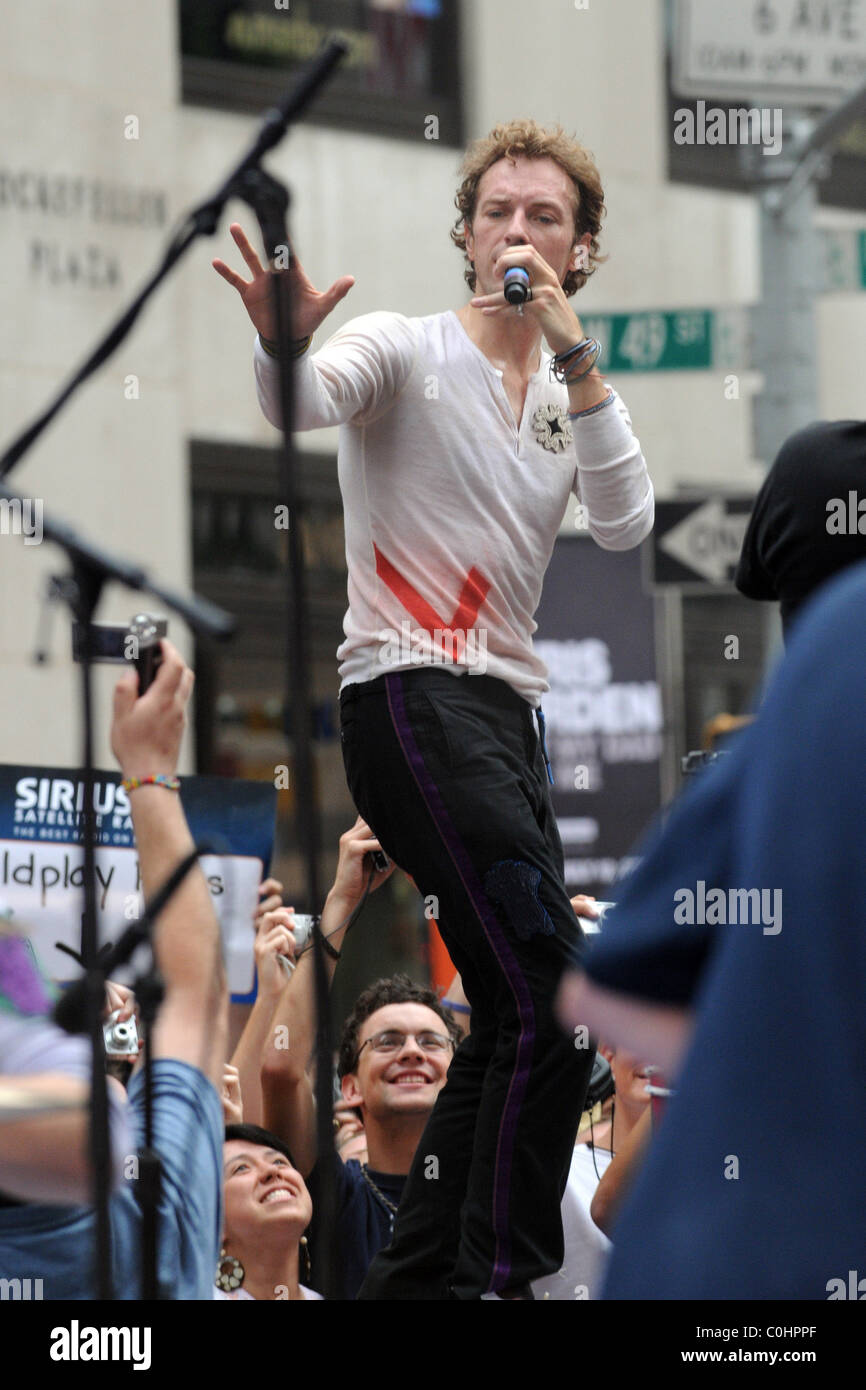 Chris Martin of Coldplay Coldplay performs live on 'The Today Show ...