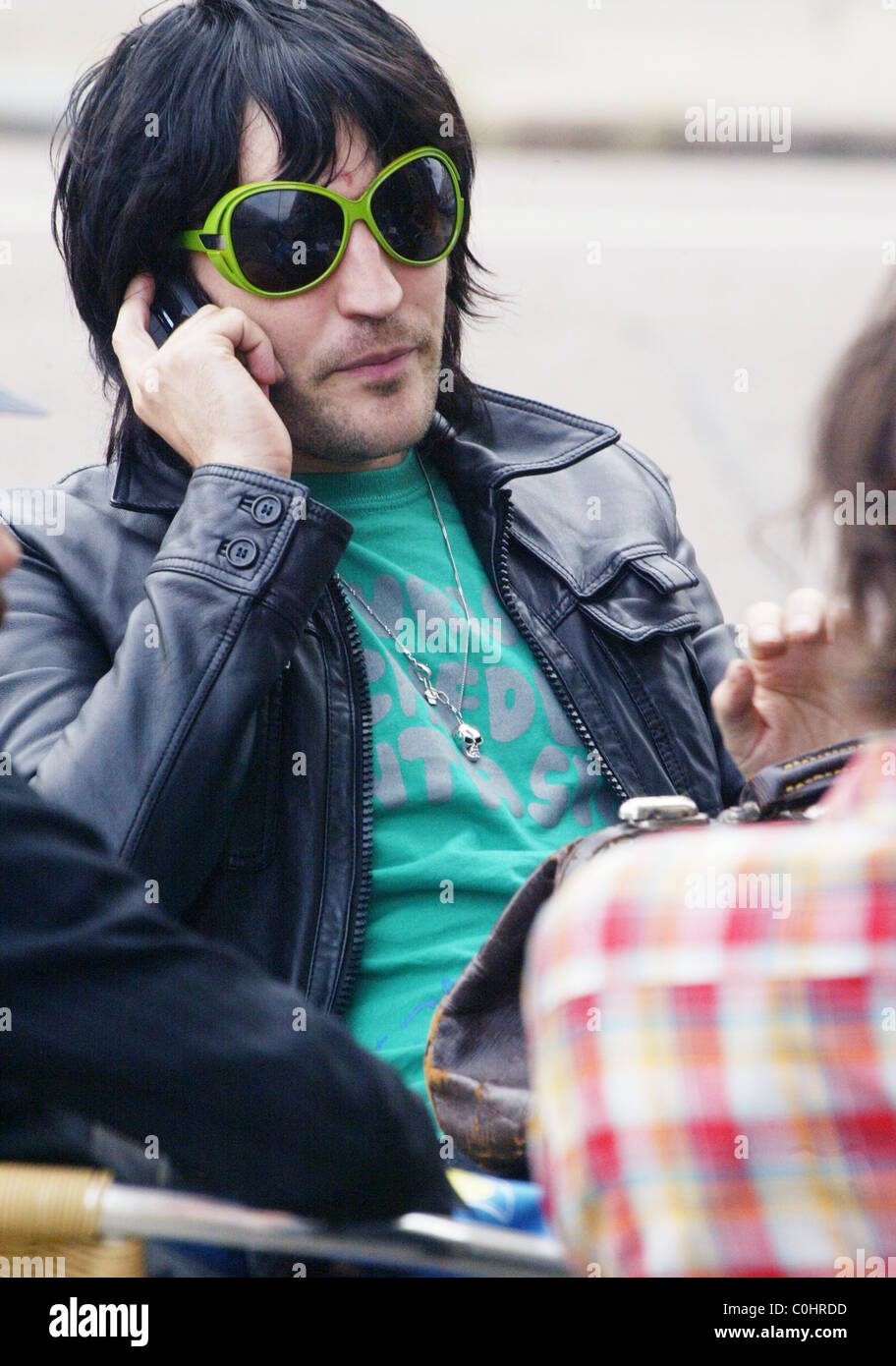 Noel Fielding of The Mighty Boosh takes a phone call as he meets ...