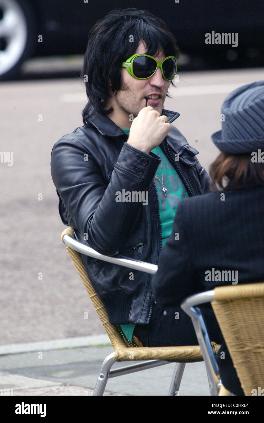 Noel Fielding of The Mighty Boosh takes a phone call as he meets ...