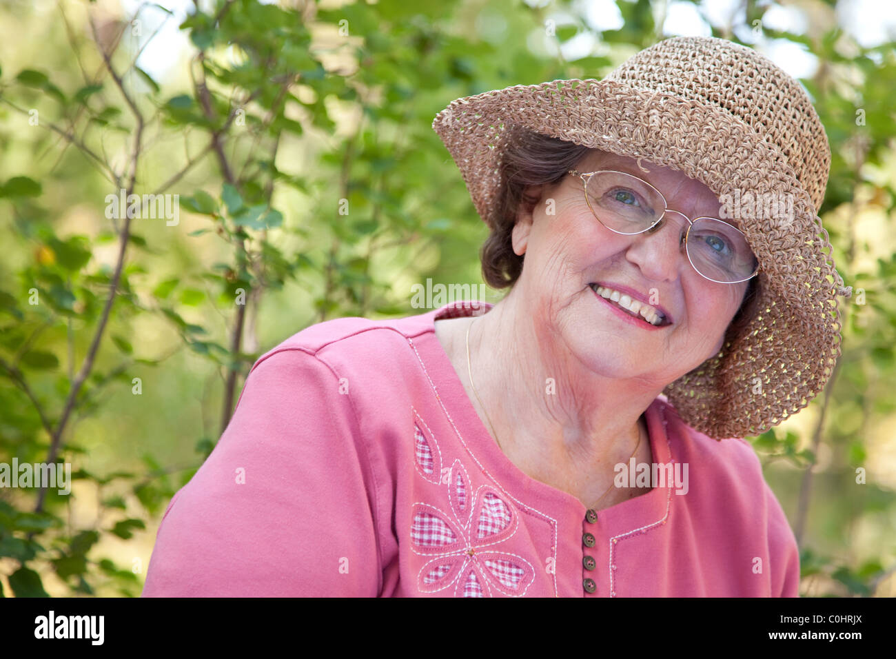 An Attractive Happy, Smiling Senior Woman Outdoor Portrait Stock Photo ...