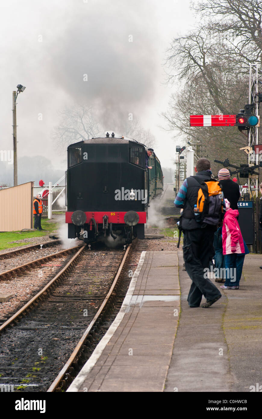Steam Train Arriving At Northiam Station East Sussex England Stock ...