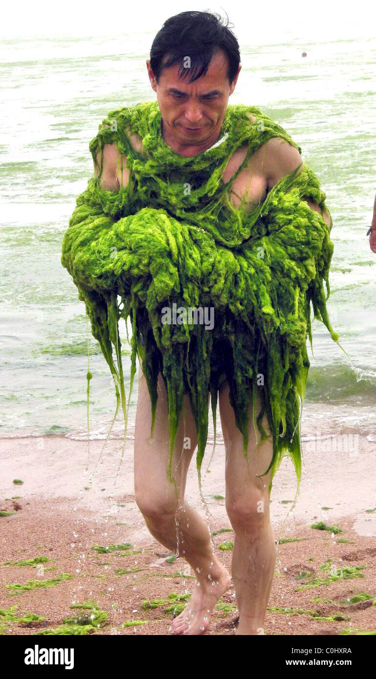 I MUST BE SEASICK...I'M FEELING A BIT GREEN A bemused swimmer emerges ...