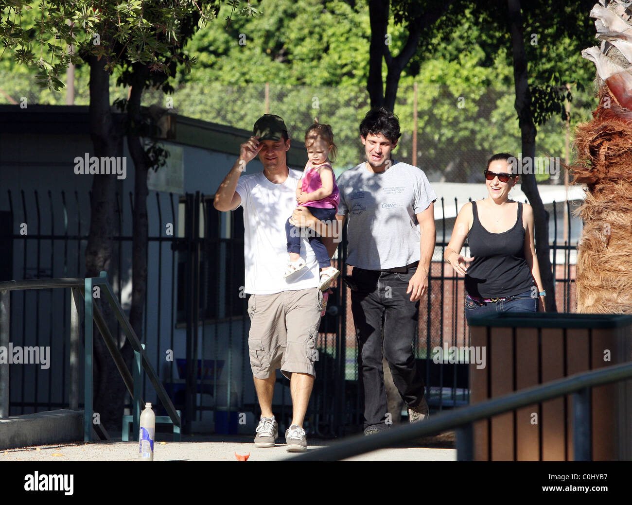 Tobey Maguire and his wife Jennifer Meyer and daughter Ruby Maguire ...