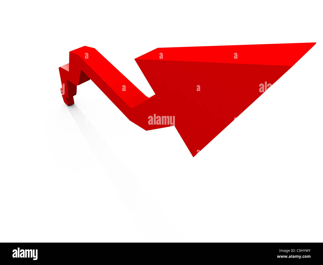 Red isolated arrow climbing up Stock Photo - Alamy