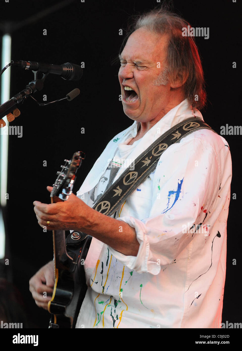 Neil Young performing live at Malahide Castle Dublin, Ireland - 29.06. ...
