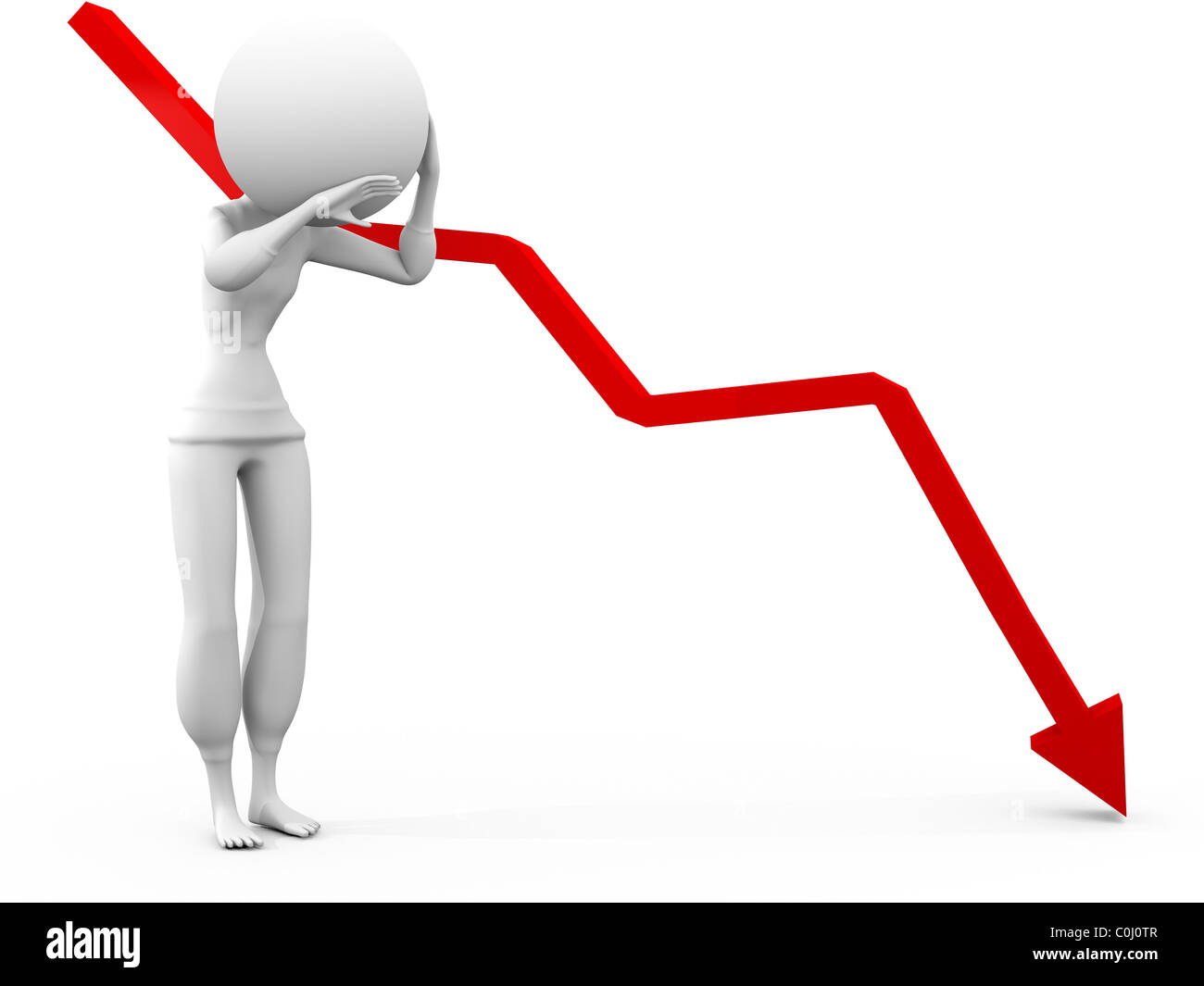3d guy is sad about the crisis Stock Photo - Alamy