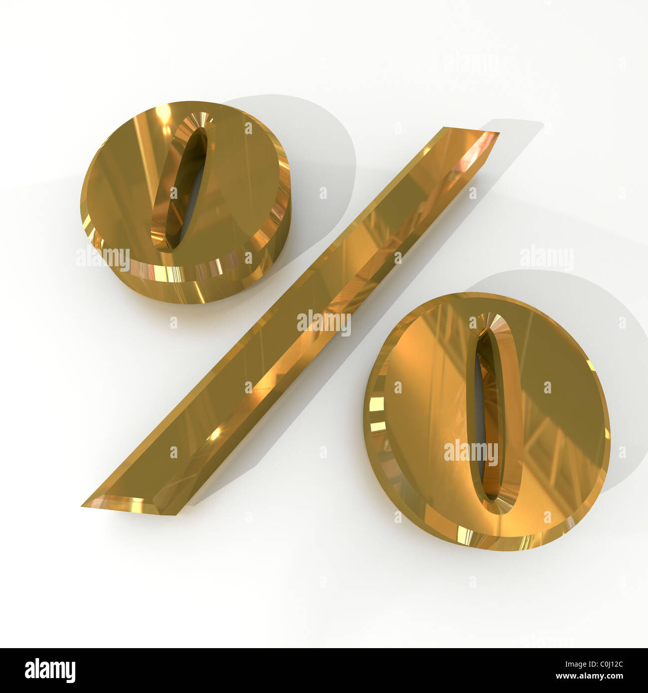 Percent sign as golden letter on white Background Stock Photo - Alamy