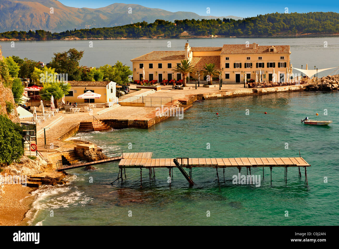Corfu Old Town Harbour, Greek Ionian Islands Stock Photo - Alamy