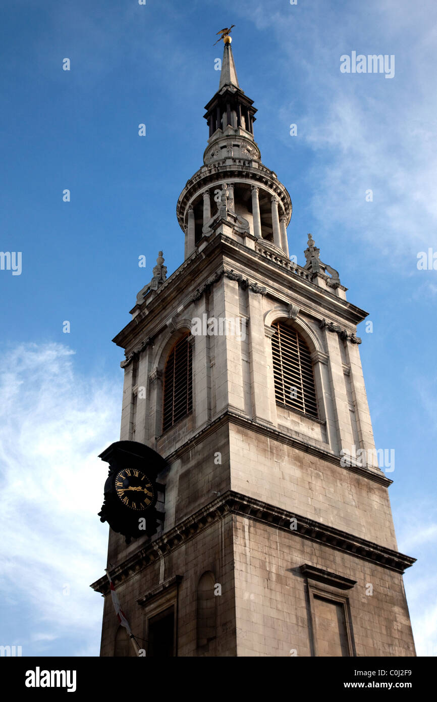 St Mary-le-Bow church (Sir Christopher Wren) in the City of London ...