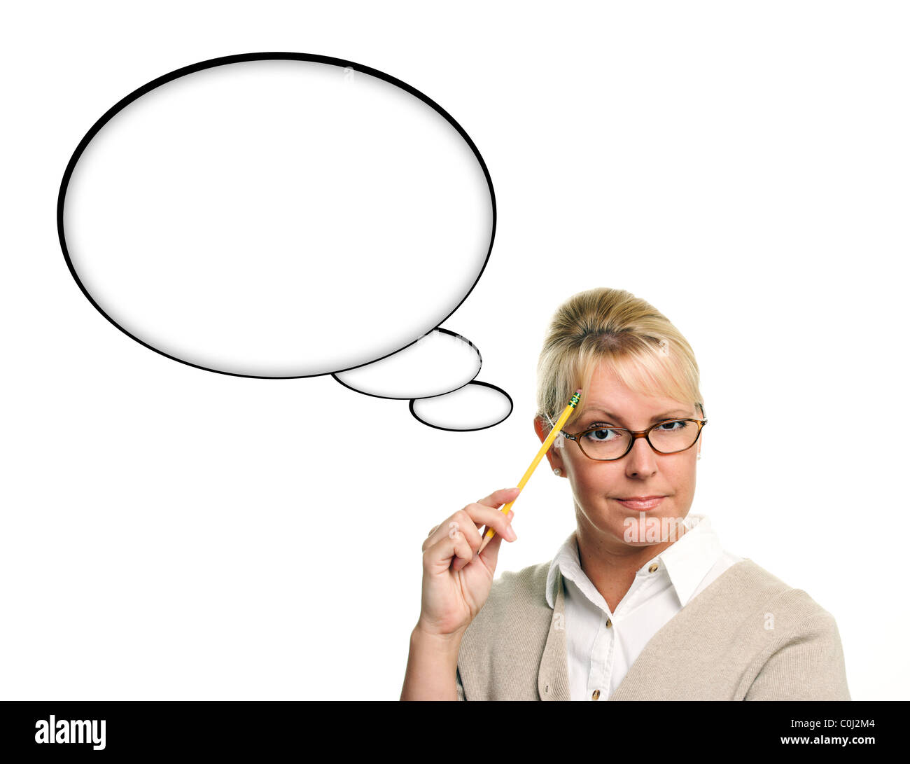 Woman thinking bubble blonde hi-res stock photography and images - Alamy