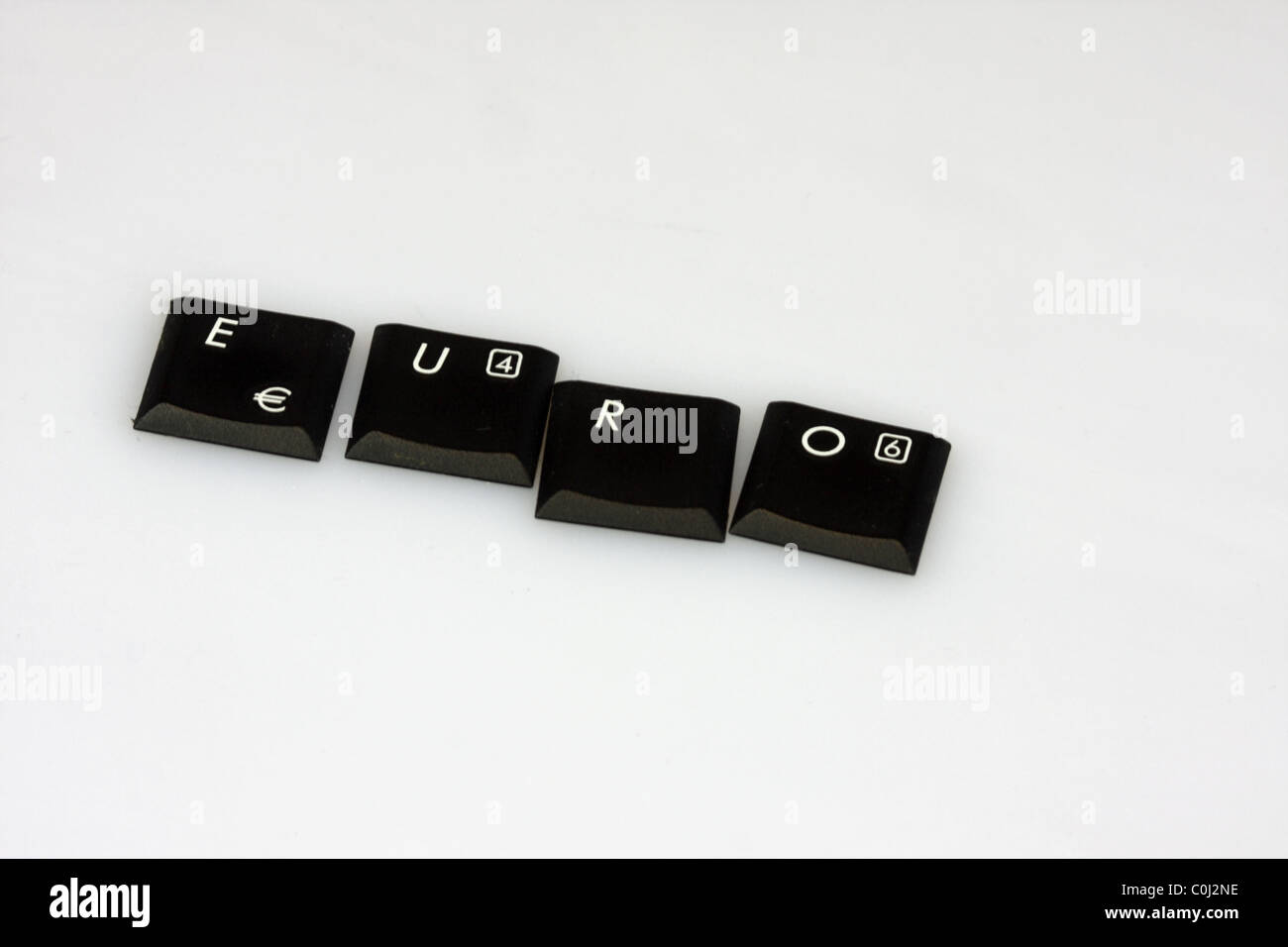 Word "Euro" made of keyboard keys on white background Stock Photo - Alamy