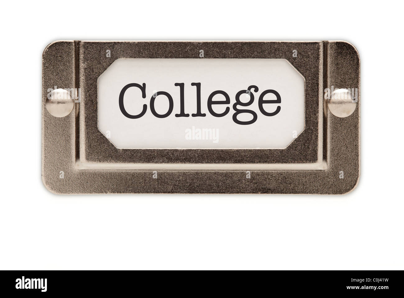 College File Drawer Label Isolated on a White Background Stock Photo ...