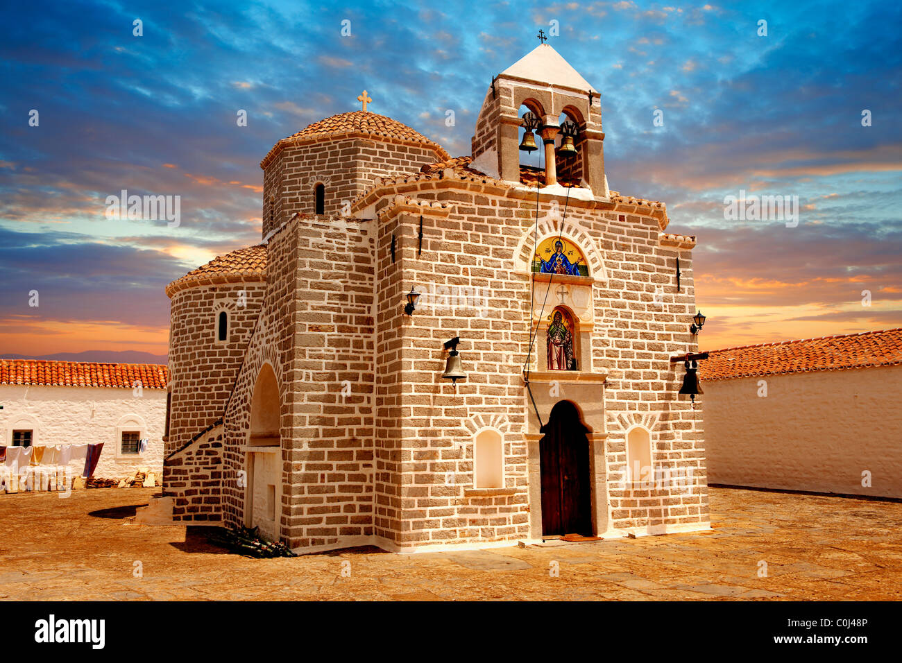 Profitis ilias monastery hydra hi-res stock photography and images - Alamy