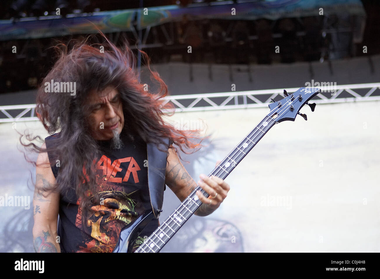 Slayer performing live at SuperBock SuperRock - Day Two at Parque Tejo ...