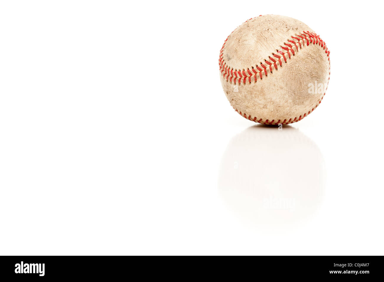Single Baseball Isolated on White Reflective Background Stock Photo - Alamy