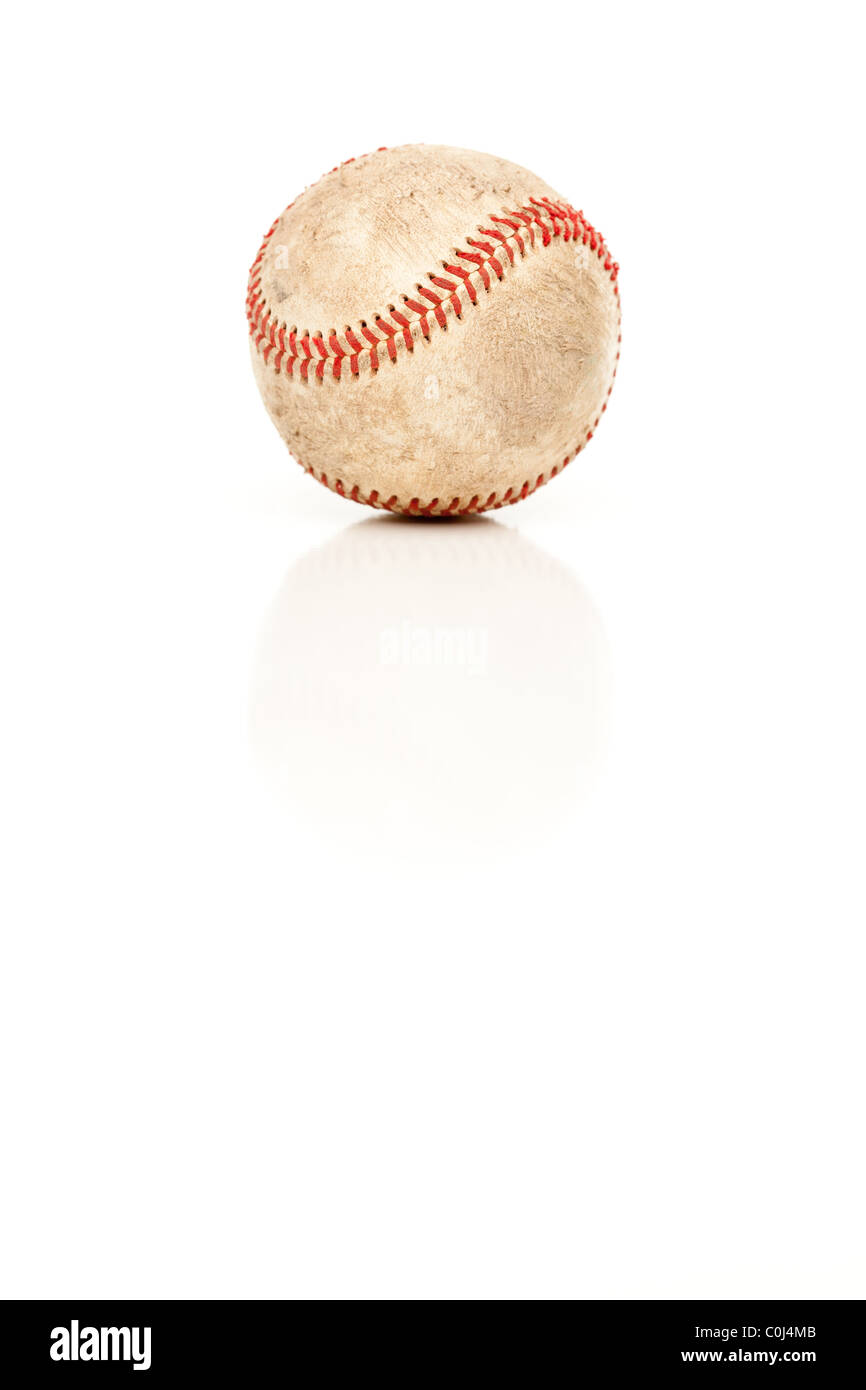 Single Baseball Isolated on White Reflective Background Stock Photo - Alamy