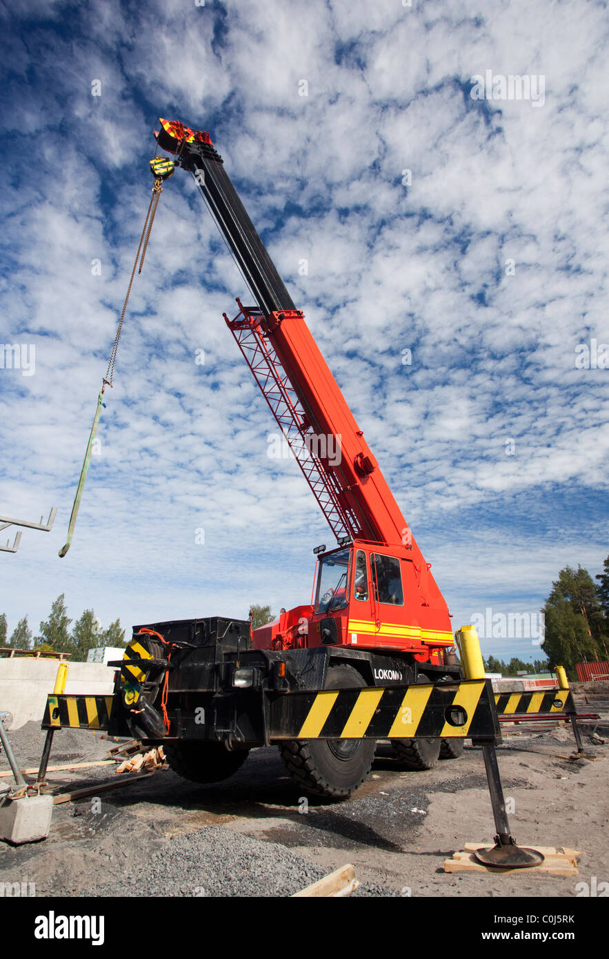 Lokomo ( MS 335 N ) all terrain mobile boom crane truck at construction ...