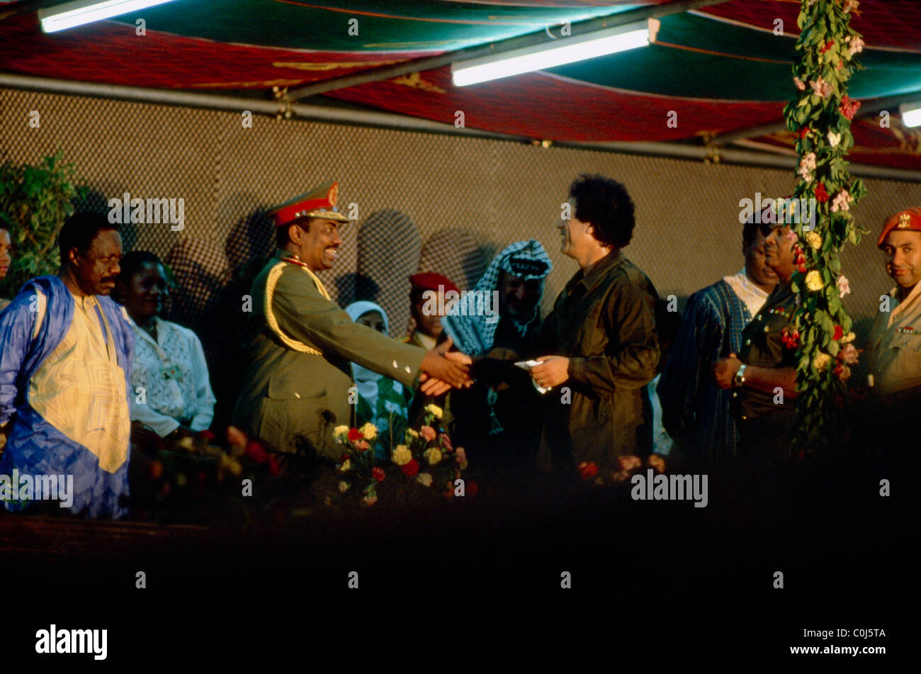 Libyan President Muammar Gaddhafi during the celebrations marking his ...