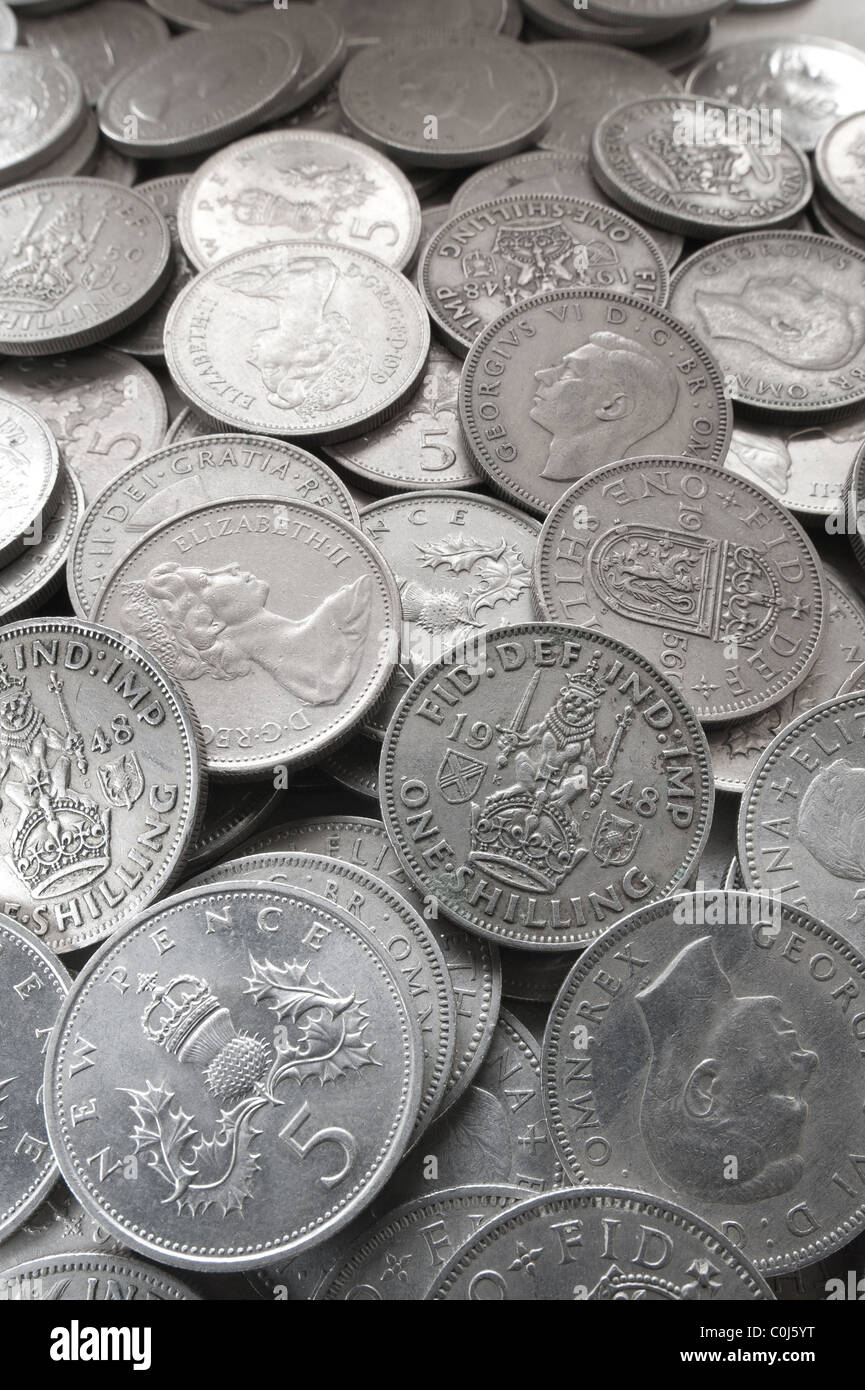 Silver english shilling hi-res stock photography and images - Alamy