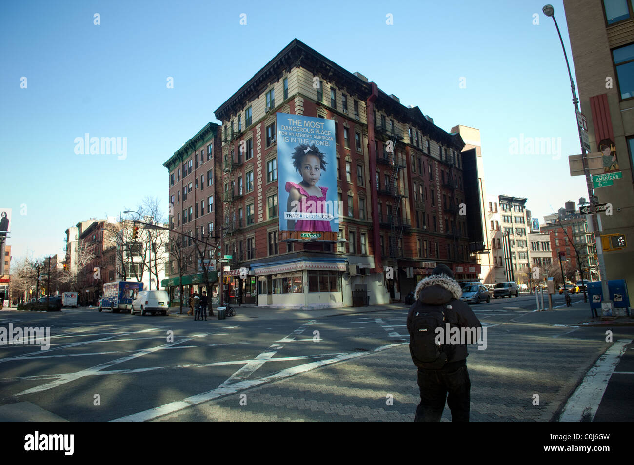 A pro-life billboard is seen in the Soho neighborhood of New York Stock ...