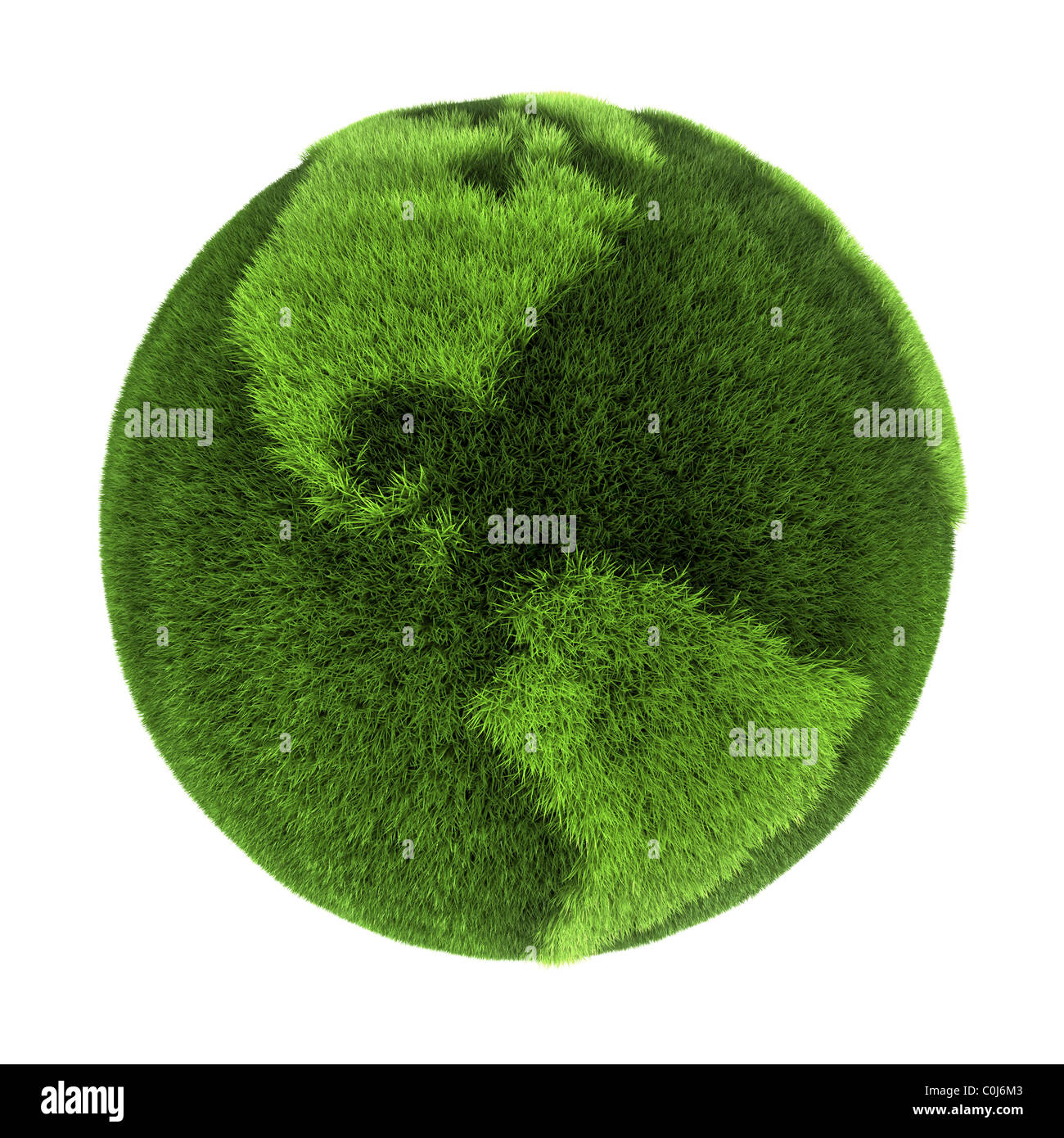 Earth made of green grass - North and South America - 3D abstract ...