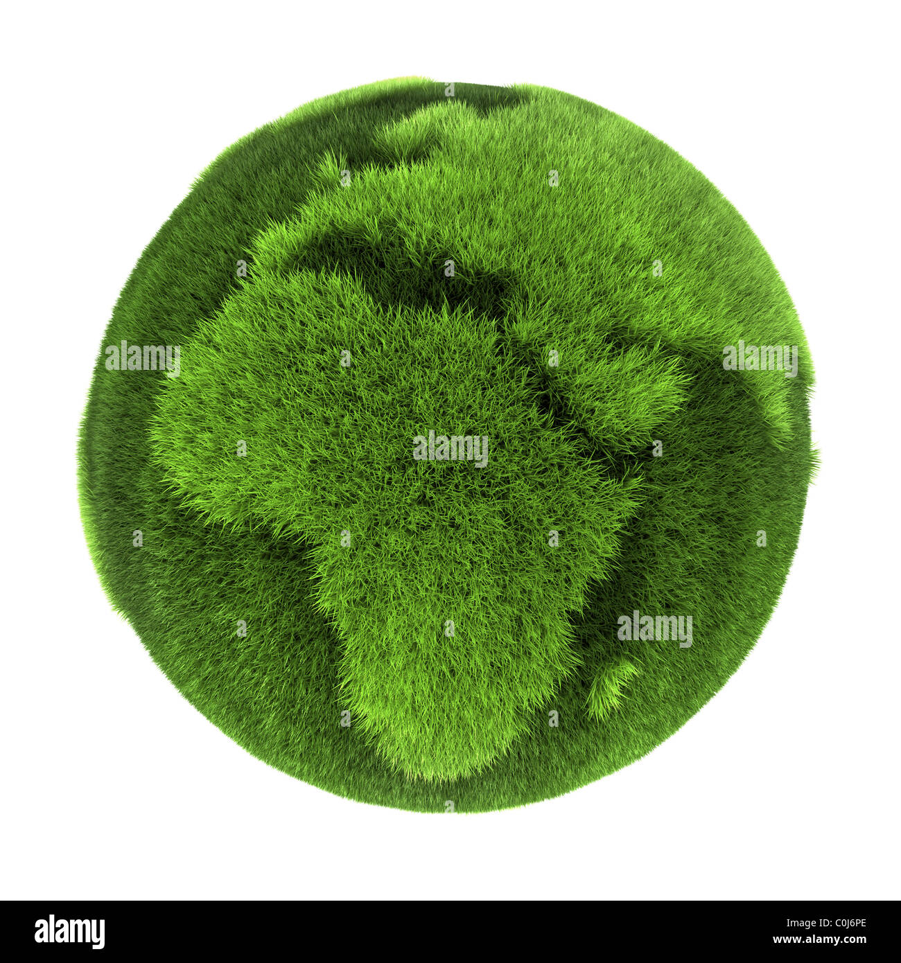 Earth made of green grass - Europe and Africa - 3D abstract rendering ...