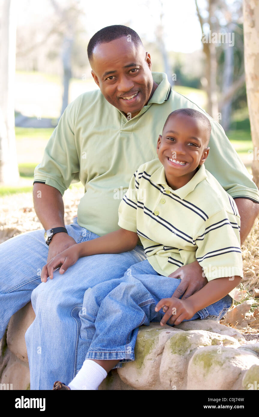 Father and Son Having fun in the park Stock Photo - Alamy