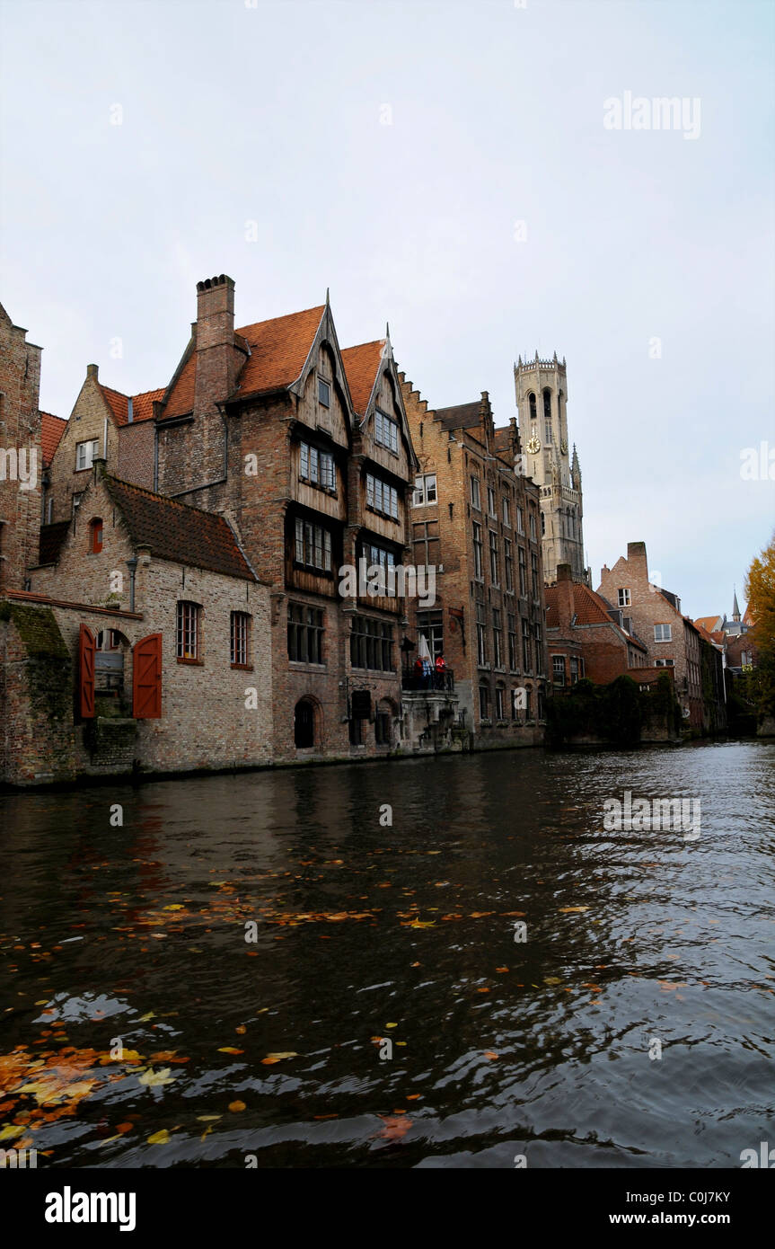 River trees buildings Bruges Stock Photo - Alamy