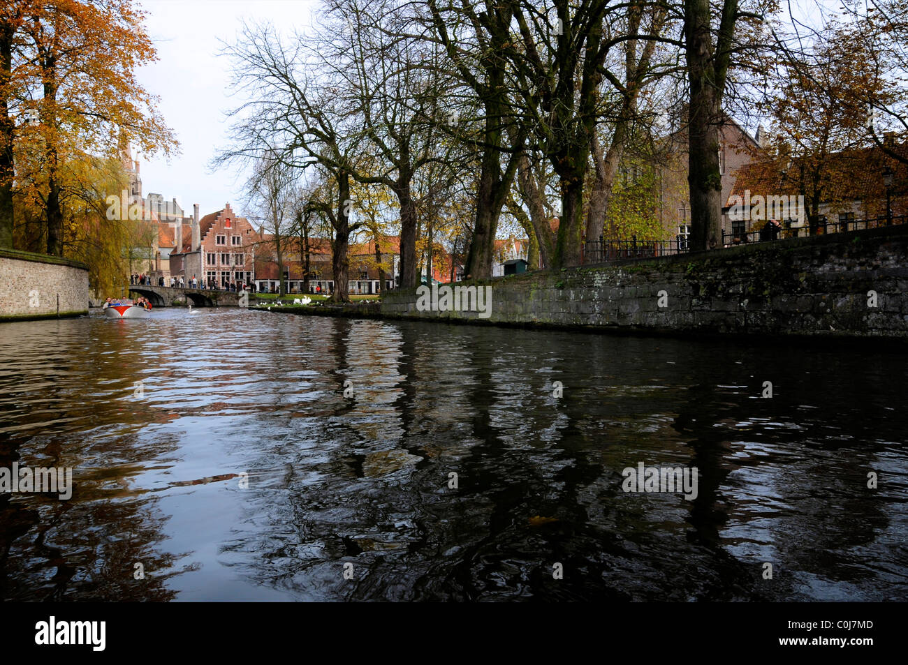River trees buildings Bruges Stock Photo - Alamy