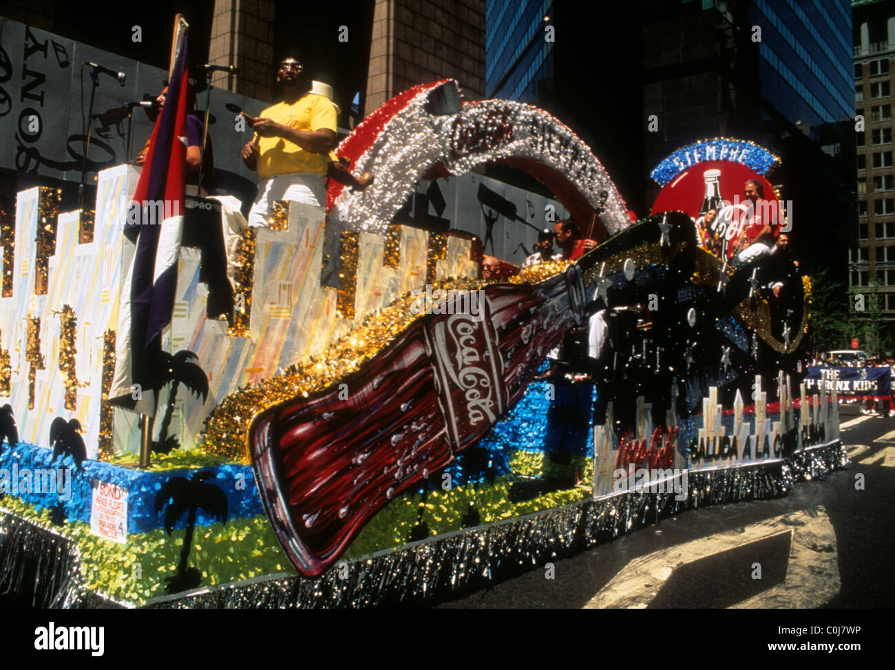 Coca-Cola float in the Cuban Parade on Sixth Avenue in New Yorkn in May ...