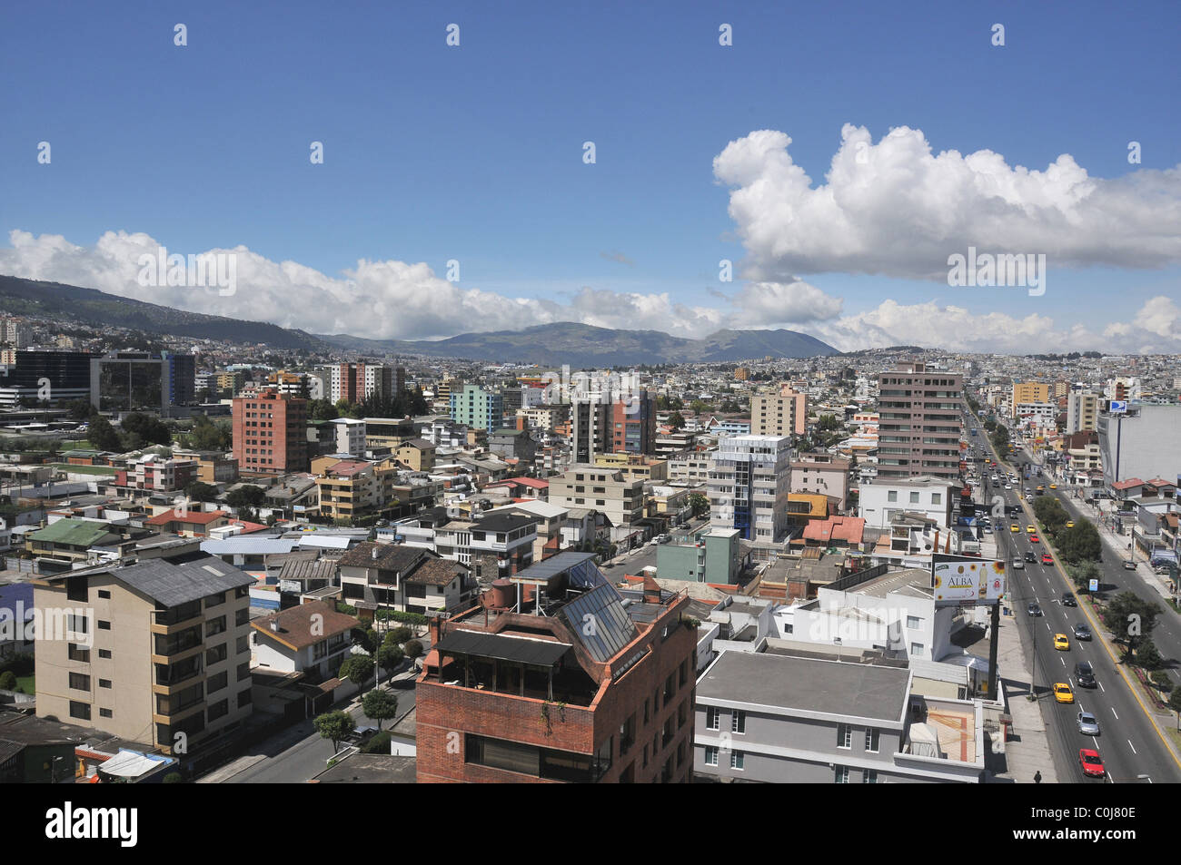 aerial view of modern city, Quito, Ecuador Stock Photo - Alamy