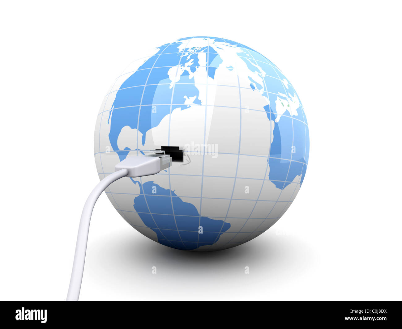 An ethernet connected globe Stock Photo - Alamy
